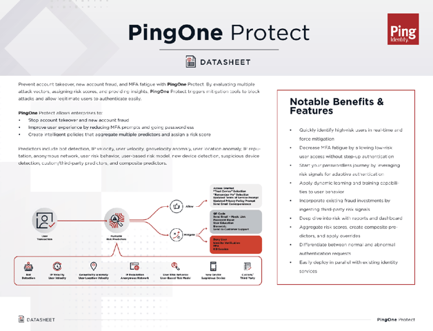 PingOne Protect Datasheet